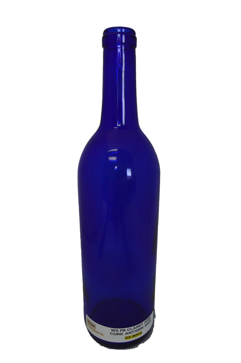 Claret Flat Bottom Cork Finish Cobalt Blue 750 ML W5 (Case of 12 ...
